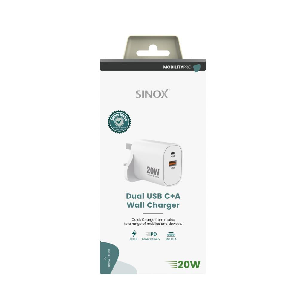 Sinox Pro PD & QC 20W USB-C & USB-A