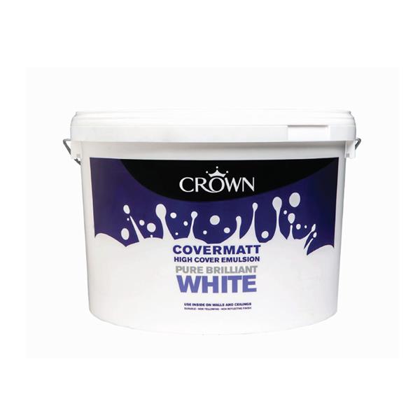 Crown Cover Matt White 10L Paint