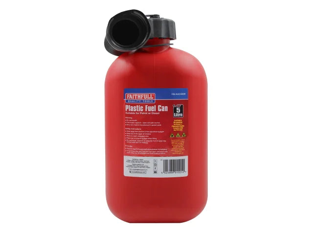 Plastic Fuel Can - 5 Litre Red