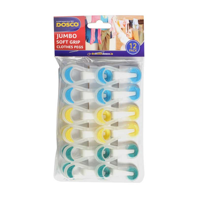 Jumbo Softgrip Clothes Pegs Pack 12
